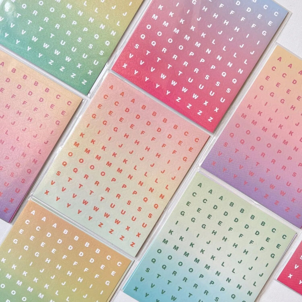 3 cái / bộ laser gradient letter stickers sổ tay trẻ em planner diy vật ...