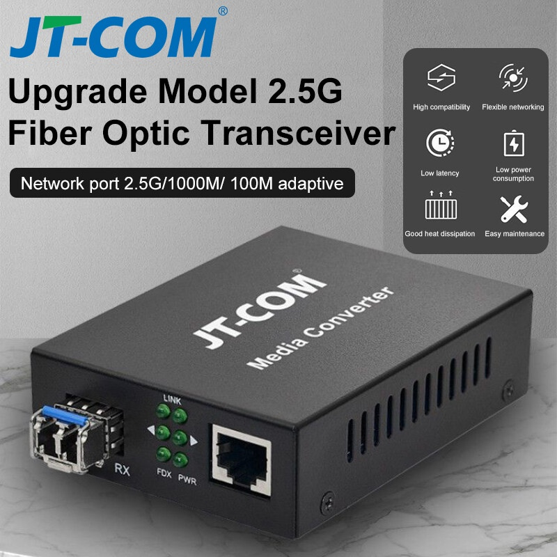 Bộ Chuyển Đổi JT-COM 2.5G SFP 2.5Gbps Sang RJ45 Sợi Quang SFP Với Mô ...