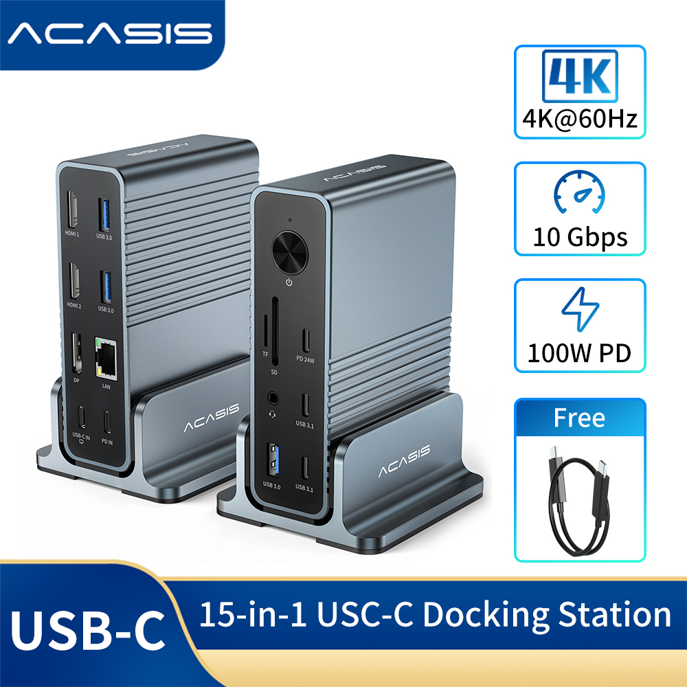 Trạm nối máy tính để bàn ACASIS USB-C (15 trong 1) Hub cho máy tính ...
