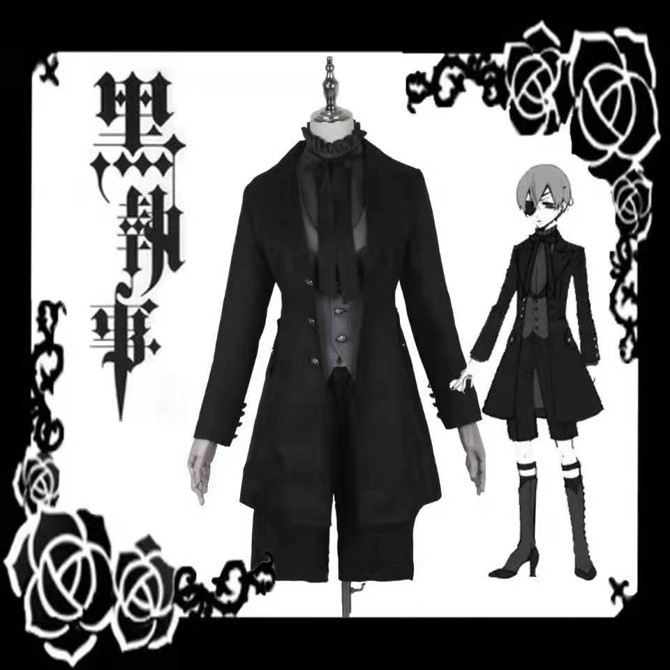 Black Butler Ciel Phantomhive Sebas Cosplay Costume plus size Halloween ...