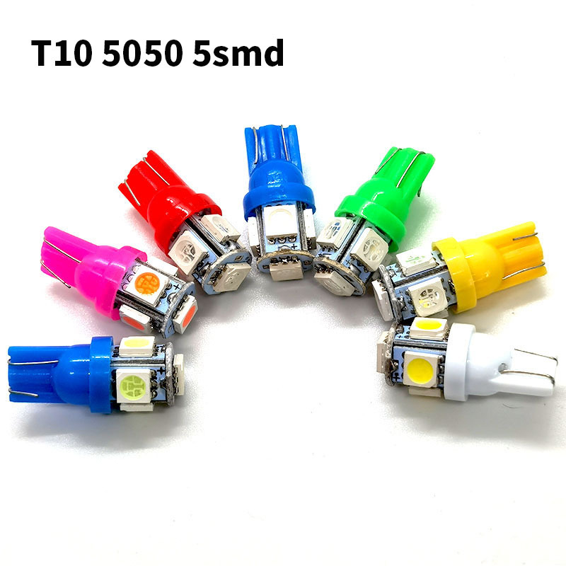 Bóng đèn ô tô T10 5050 5smd 5W5 bên đánh dấu biển số đèn lái xe máy LED ...