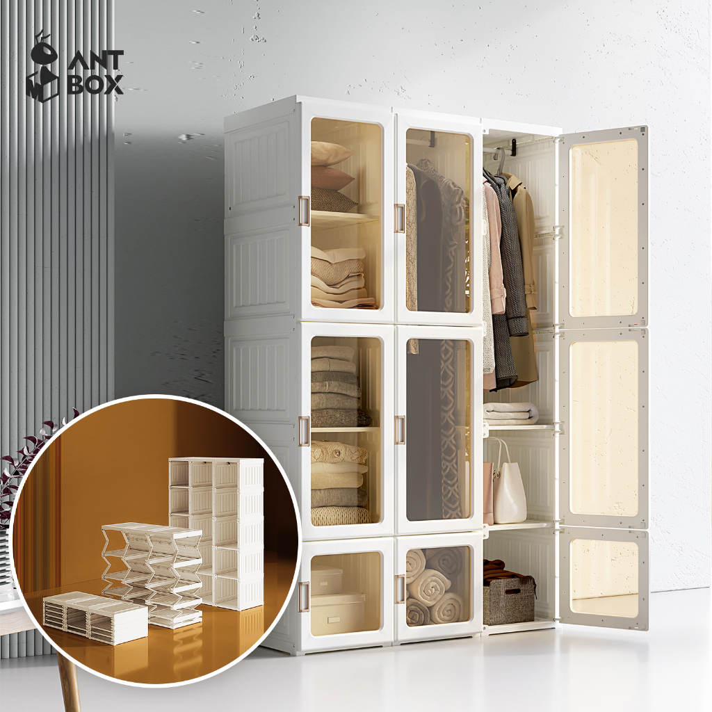 Tủ Quần Áo Trong Suốt 🔥ANTBOX 6-15 Ngăn Trong Suốt Thời Trang Di Động Phòng Ngủ Phòng Cho Thuê ...