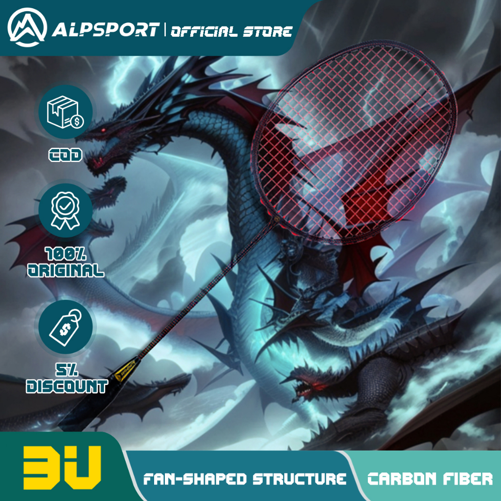 ALPSPORT 1K Siêu Carbon Chuyên nghiệp Cầu lông Vợt Siêu Tấn công 3U G5 35LBS 85g Vợt Gốc ...