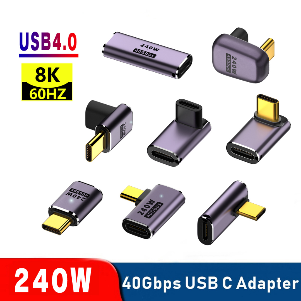 Pd240w usb4.0 40gbps thunderbolt3 otg adapter 8k @ 60hz usb c to type c 48v @ 5a fast charging ...