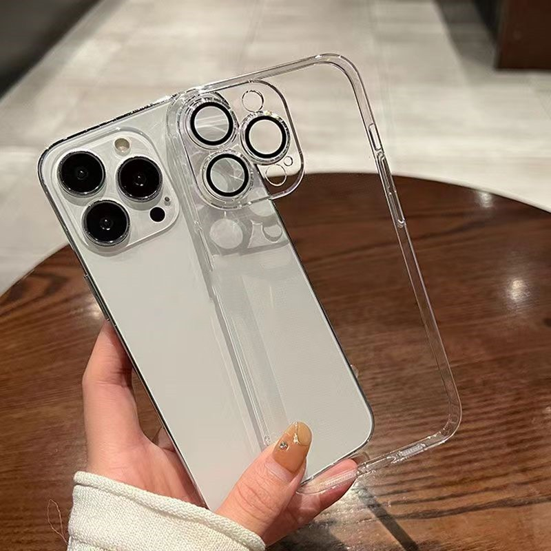 Ốp lưng iphone trong suốt PC cứng chống ố kèm Lens bảo vệ camera cho ...