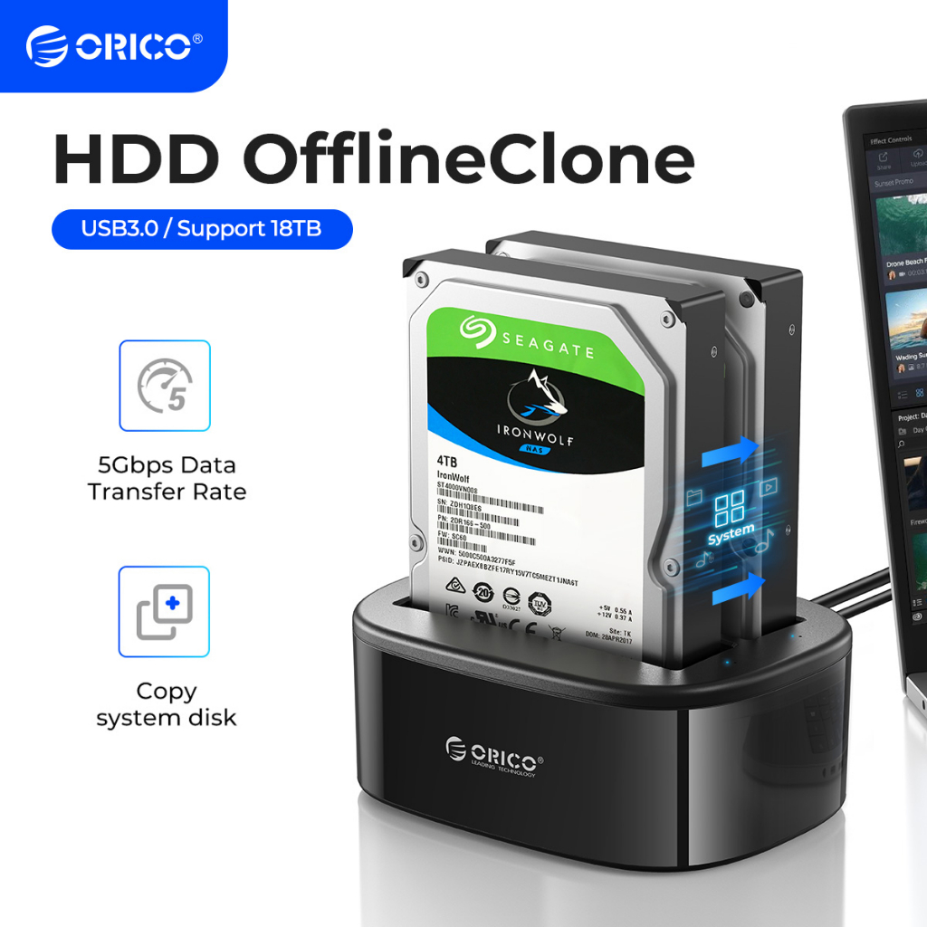 Orico Clone Docking Station 2.5 3.5 Dual Bay SATA Sang USB 3.0 HDD ...