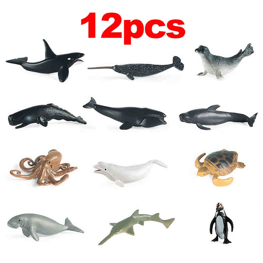 Gamma Baby-12PCS Mini Sea Animal Figures Toy, Plastic Small Ocean ...