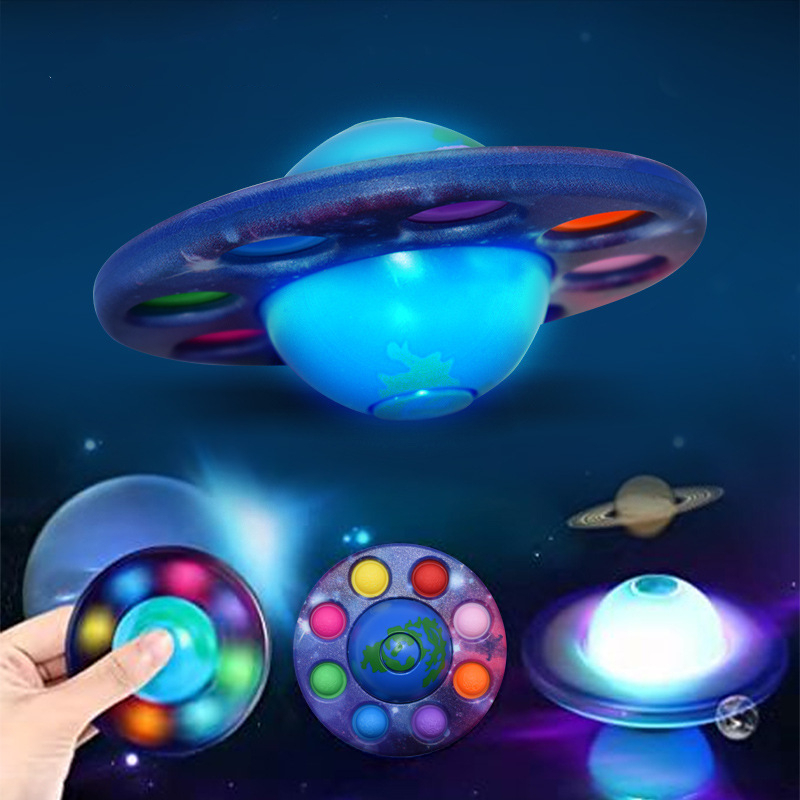 Pop it planet fidget toys lighting spinner toy decompression reliever ...