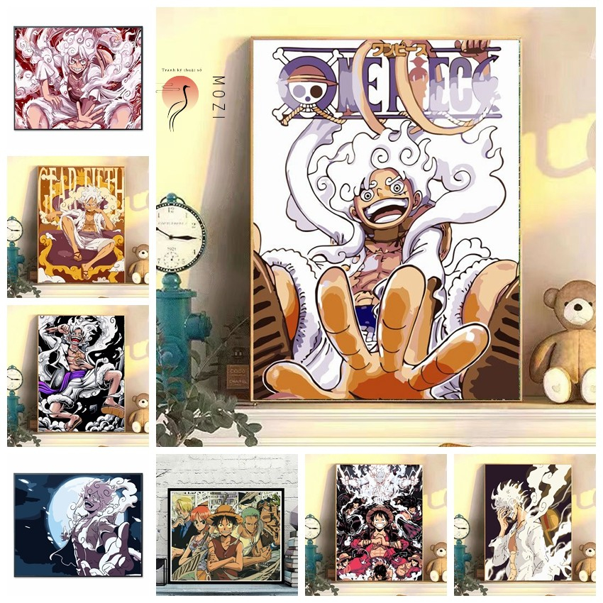 MOZI Thiết bị thứ 5 Luffy Nika tranh tô màu theo số Luffy one piece diy ...