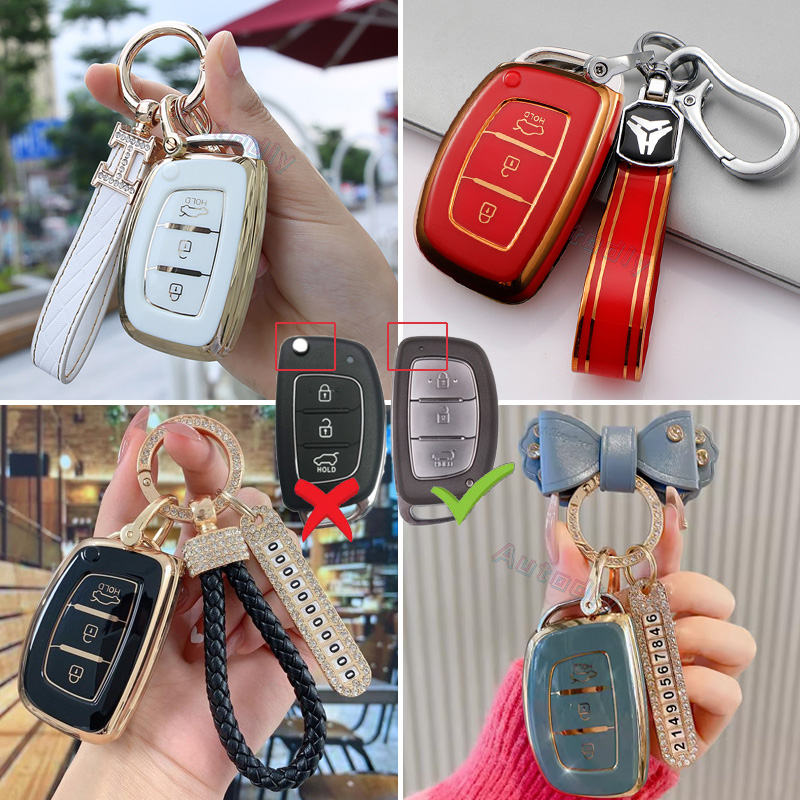 Hyundai car smart key case fob cover shell keychain cho hyundai creta ...