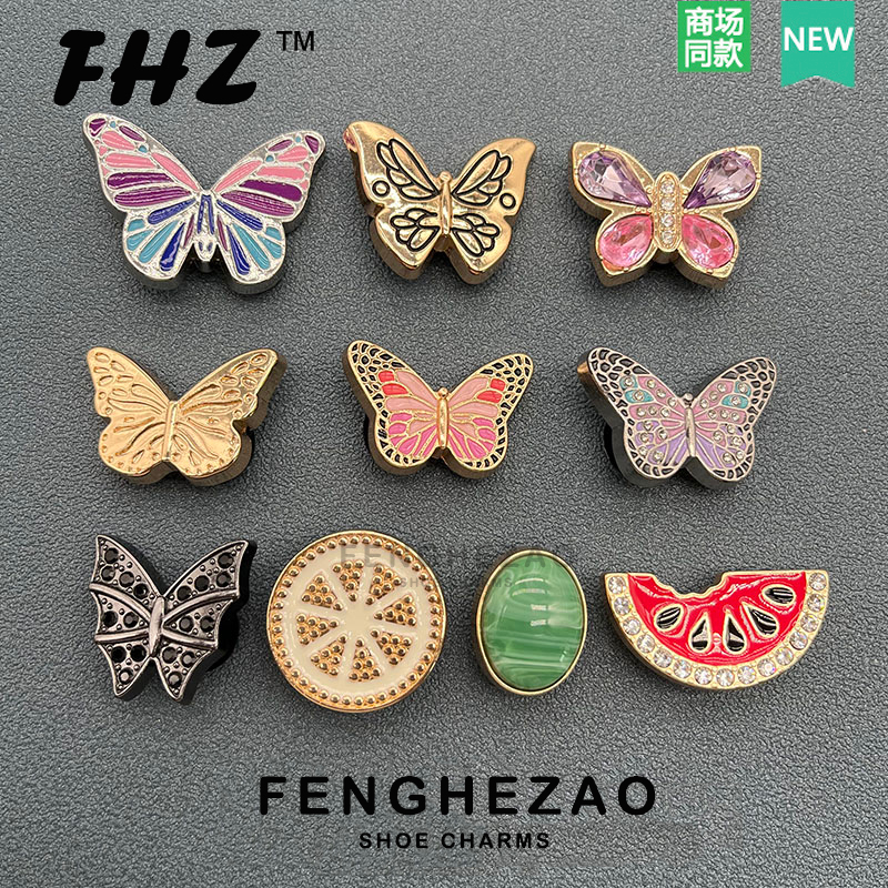 Charm crocs jibbitz crocs bướm kim loại chanh dưa hấu jibbitz cho crocs ...