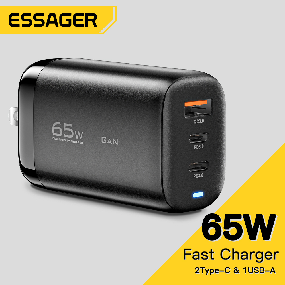 Củ sạc nhanh ESSAGER 65W US/ EU/ UK QC 3.0 PD3.0 Type C cho Samsung huawei | Shopee Việt Nam
