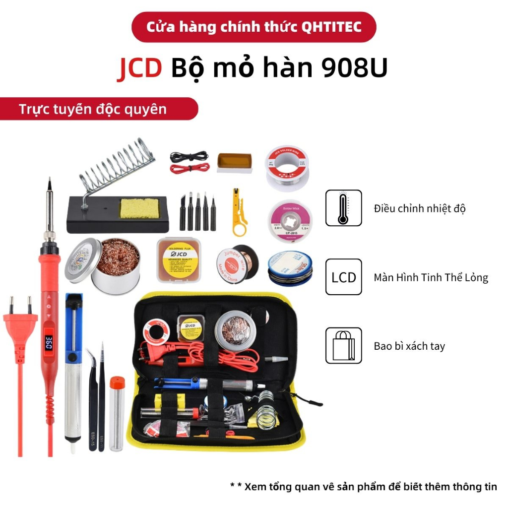 Bộ mỏ hàn chì JCD 908U 17 trong 1 nhiệt độ có thể điều chỉnh 220V 80W ...