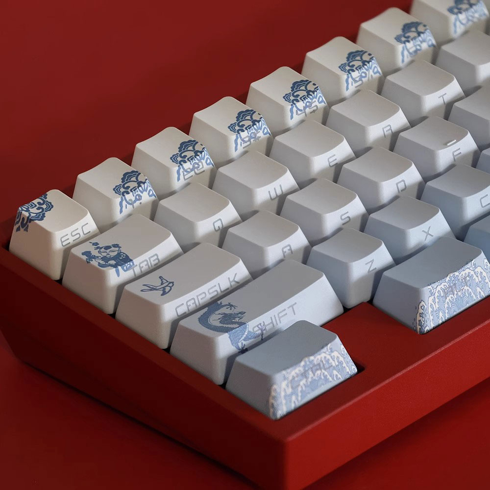 [JKDK] Blue china KeyCaps Set Side Print Backlit through Legends PBT ...