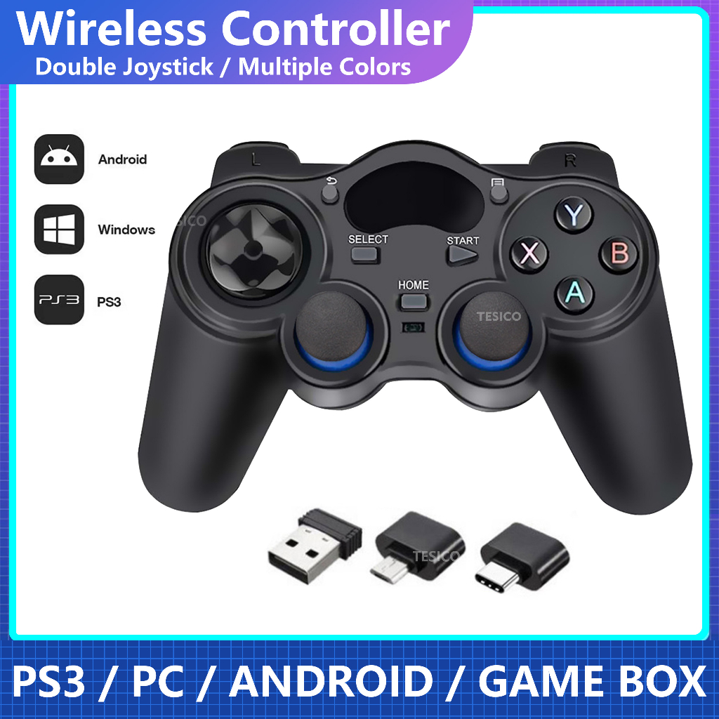 Tay Cầm Chơi game Không Dây 2.4g Cho ps3 android tv box pc emuelec ...