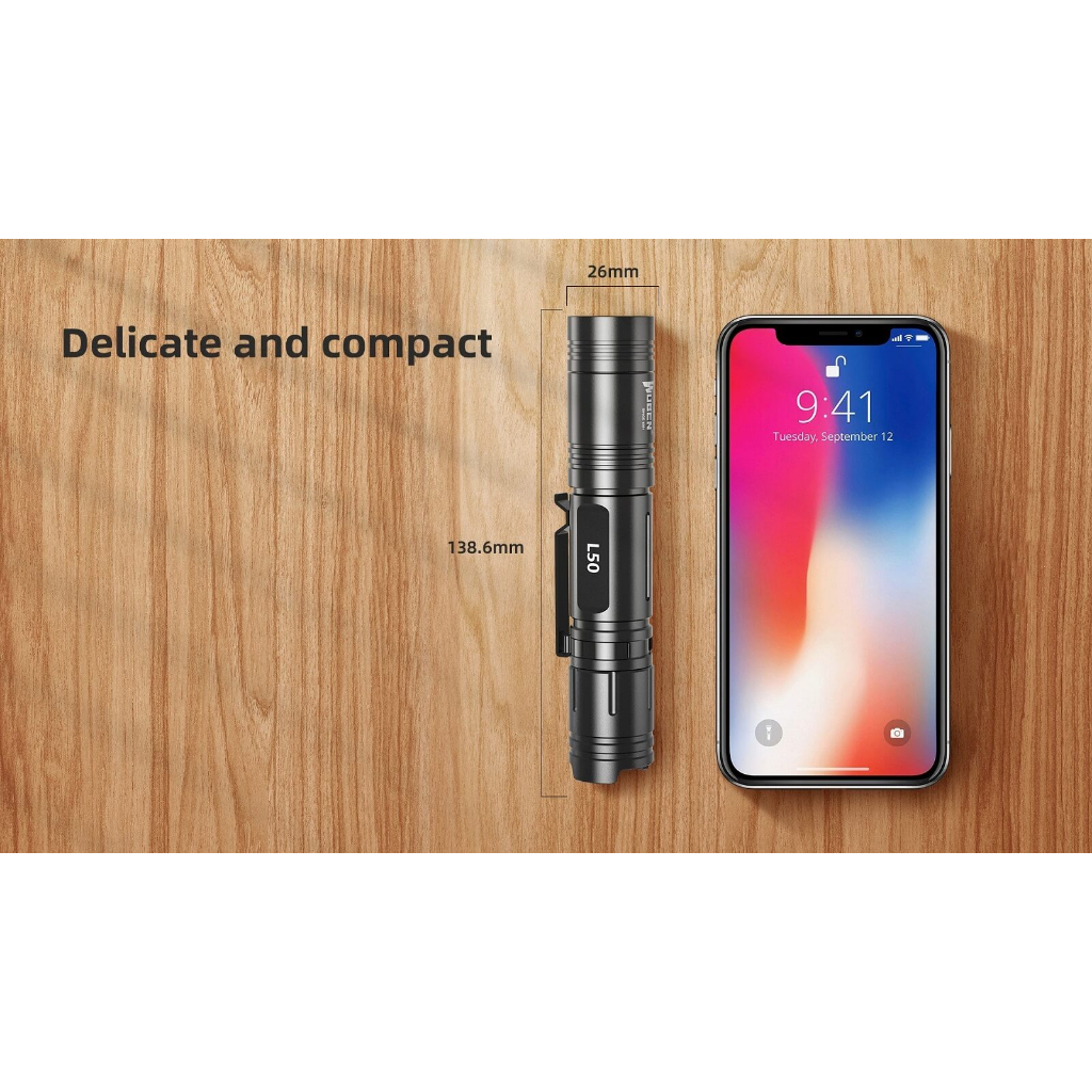 WUBEN L50 5 Chế độ chiếu sáng Đèn pin LED có thể sạc lại di động ...