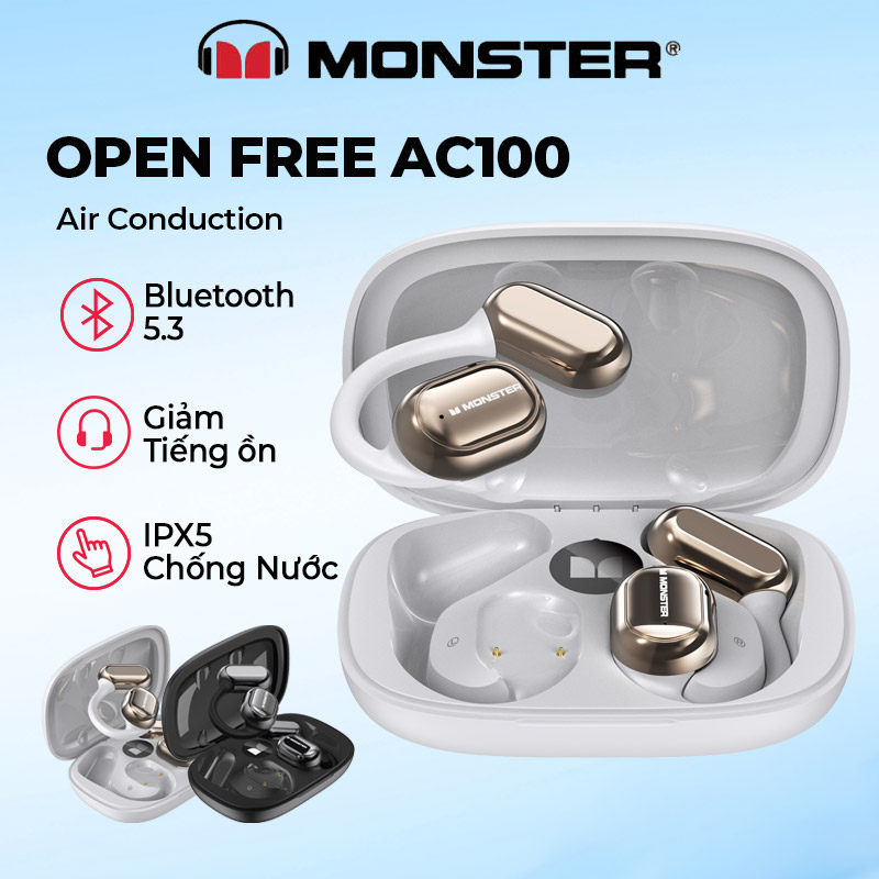 Monster Open Tai nghe thể thao AC100 Tai Nghe Bluetooth 5.3 Không Dây ...