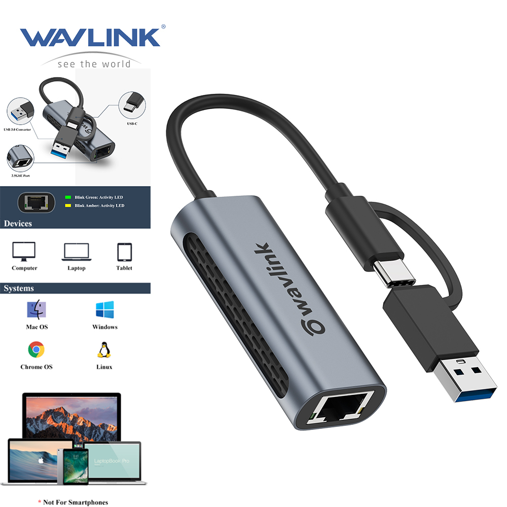Wavlink Bộ Chuyển Đổi usb c & usb 3.0 ethernet 2 Trong 1 Bằng Nhôm Nhỏ ...