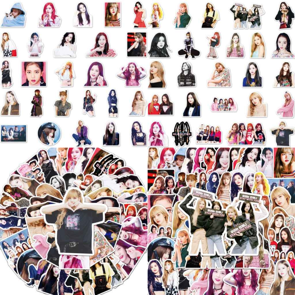 Bộ 100 / 50 Sticker Nhóm Nhạc Blackpink lisa jennie Ros jisoo | Shopee ...
