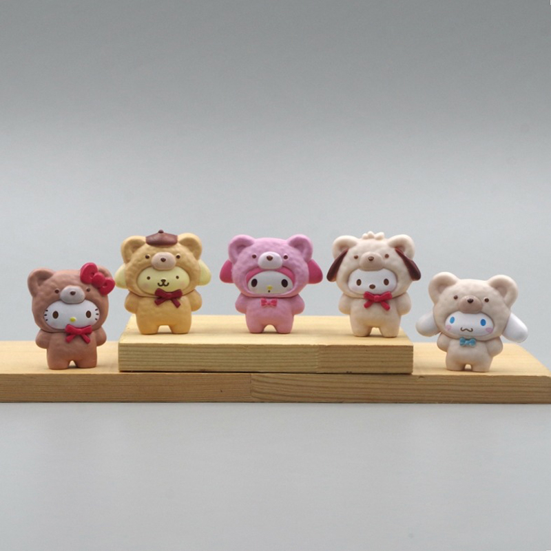 Bộ 5 Mô Hình Nhân Vật sanrio hello kitty my melody cinnamoroll pom ...