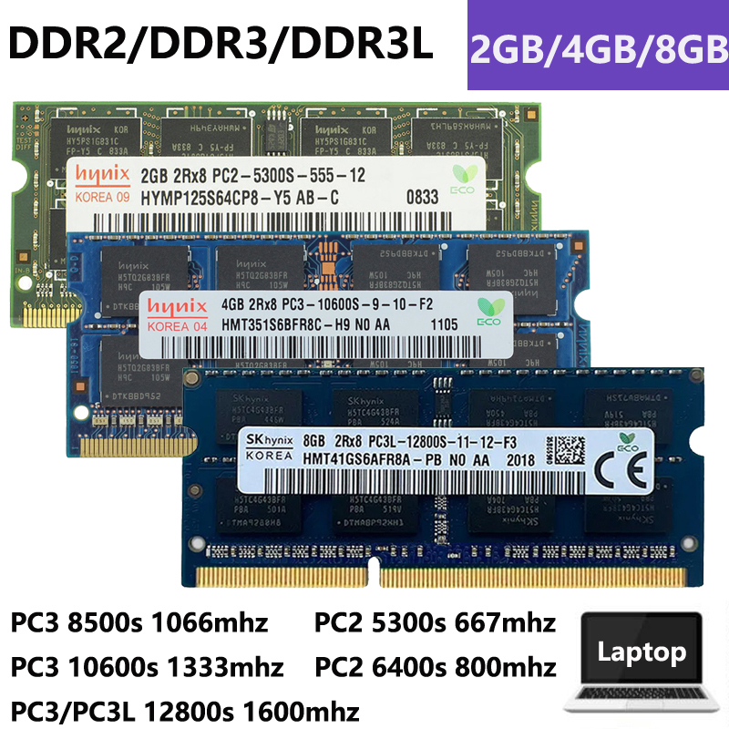 8GB 4GB 2GB DDR2 DDR3 / DDR3L PC2-5300S PC2-6400S PC3-8500S PC3-10600S PC3 / PC3L-12800S 6.67 ...