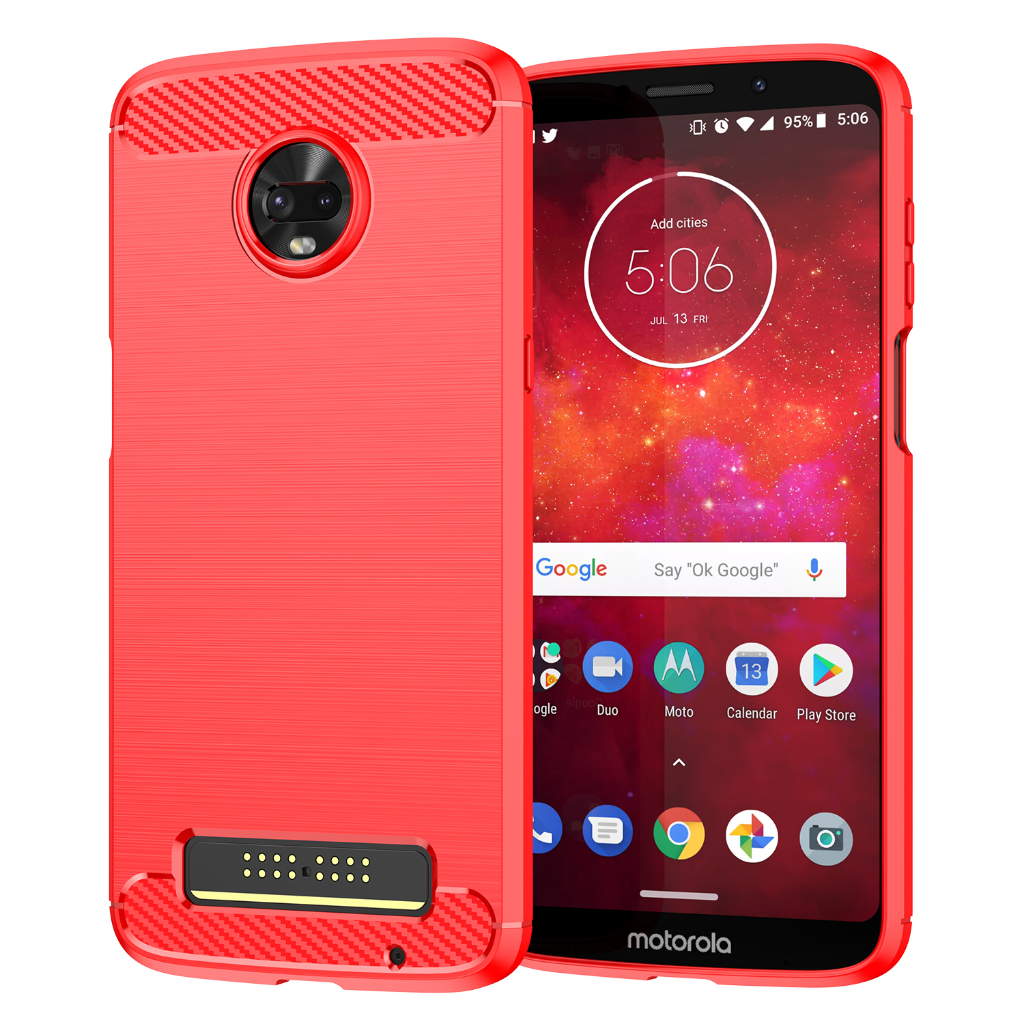 Mềm Ốp Điện Thoại tpu Sợi carbon Chống Sốc Cho motorola z2 z3 z4 force ...