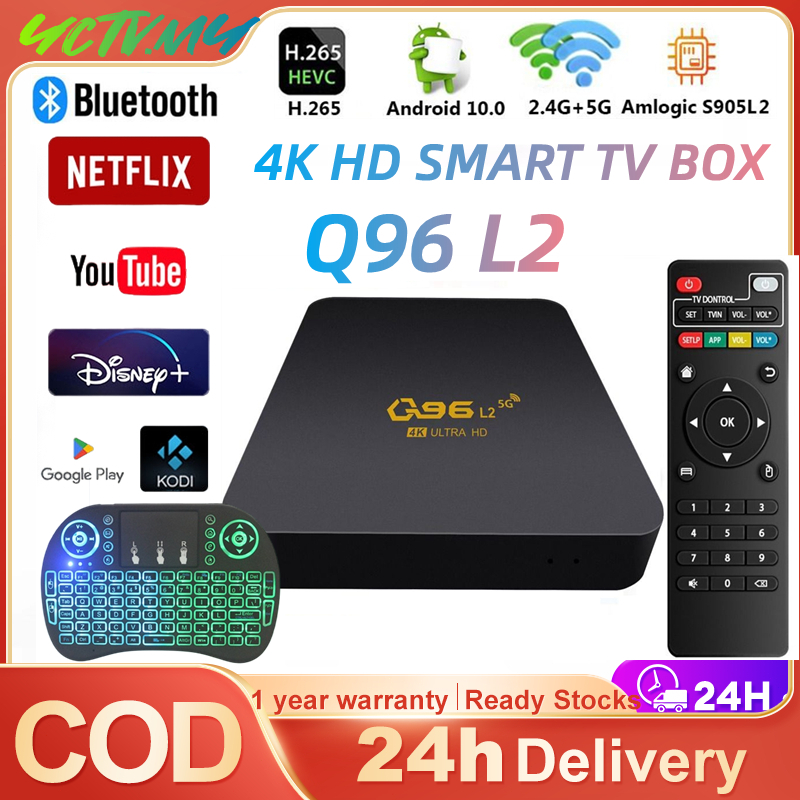Đầu tv box q96 l2 android 10 android s905l2 quad core 2.4g / 5g wifi 4k ultra hd Sb bluetooth 4. ...