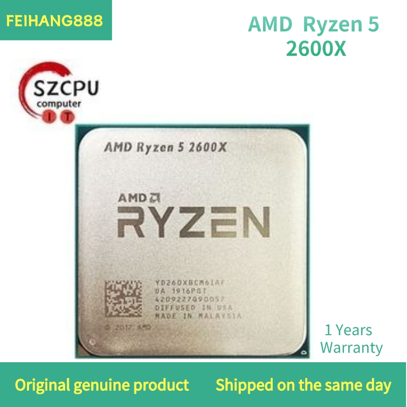 Amd Ryzen 5 2600x R5 2600x3.6 GHz Ổ cắm chơi game Zen 0,012 Bộ xử lý ...