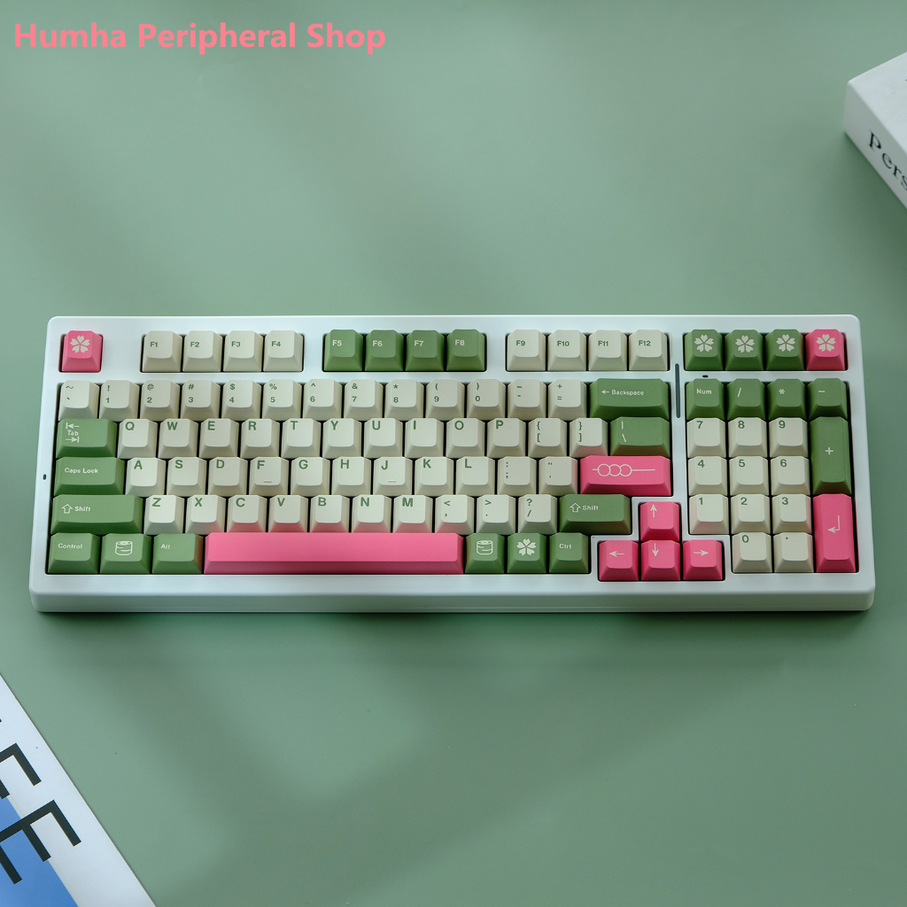 Humha Hanami Dango keycap Chất liệu PBT Nhuộm-Sublimation Cherry profile Bàn phím cơ keycap Cá ...