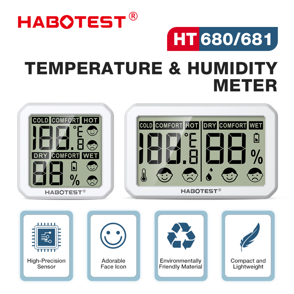 Habotest Nhiệt Kế Điện Tử ht680 / ht681 mini Màn Hình lcd Cảm Ứng Nhiệt ...