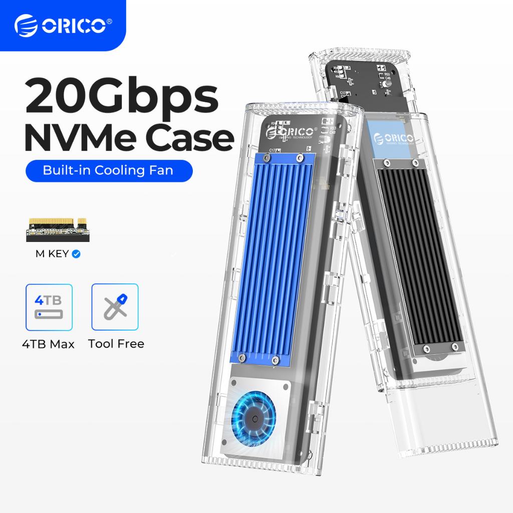 Vỏ SSD ORICO M.2 NVME 20Gbps USB 3.2 Gen 2 x 2 Quạt làm mát bộ chuyển ...