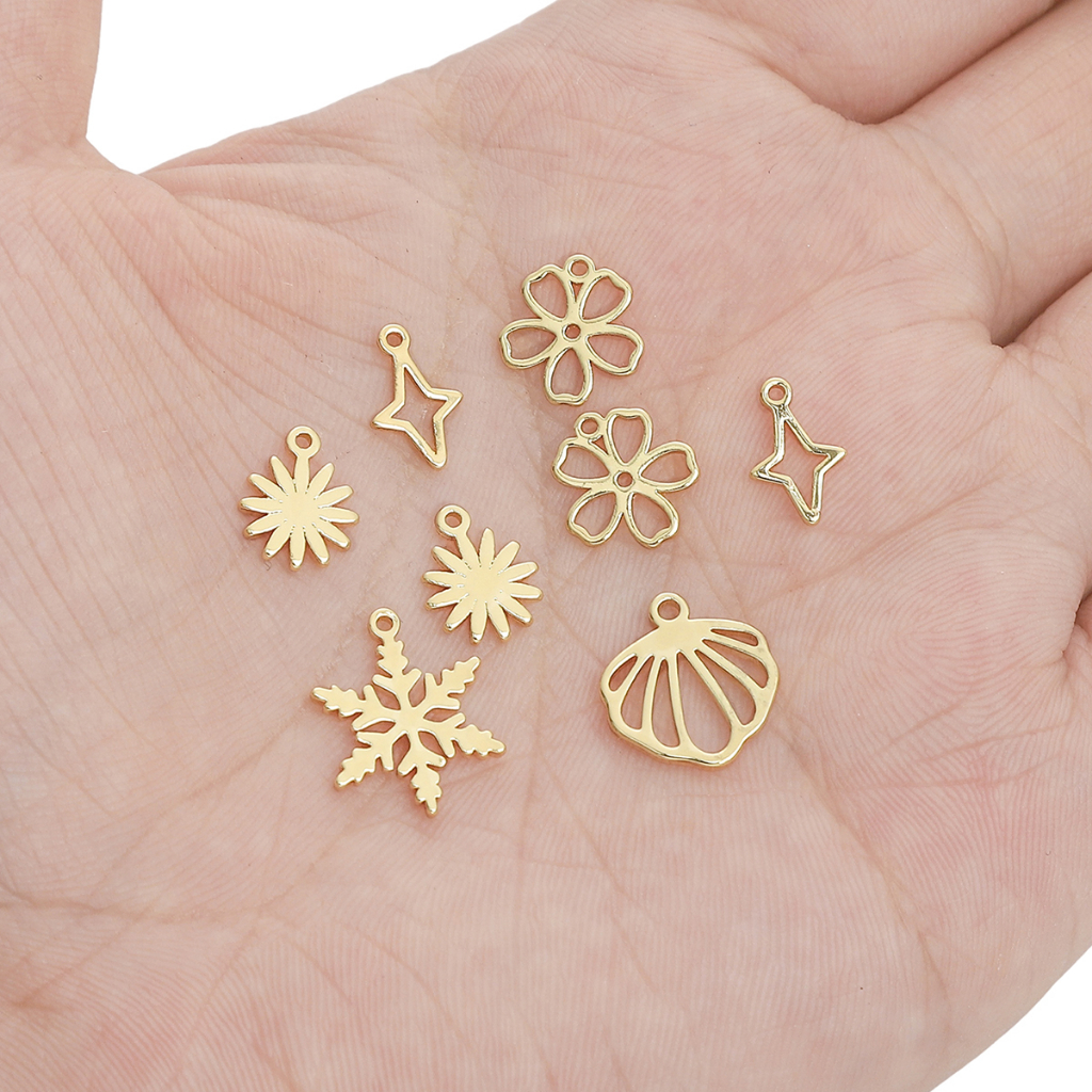 Mặt Dây Chuyền Hình Hoa Hướng Dương / Con Sò / Ngôi Sao Mạ Vàng 14k diy Thời Trang | Shopee Việt Nam