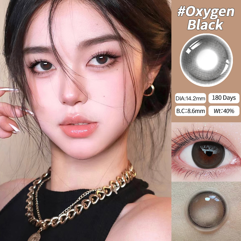 contact lenses Kính Áp Tròng Màu Xám Đen (0~8.00) lens giãn tròng 14.2 ...