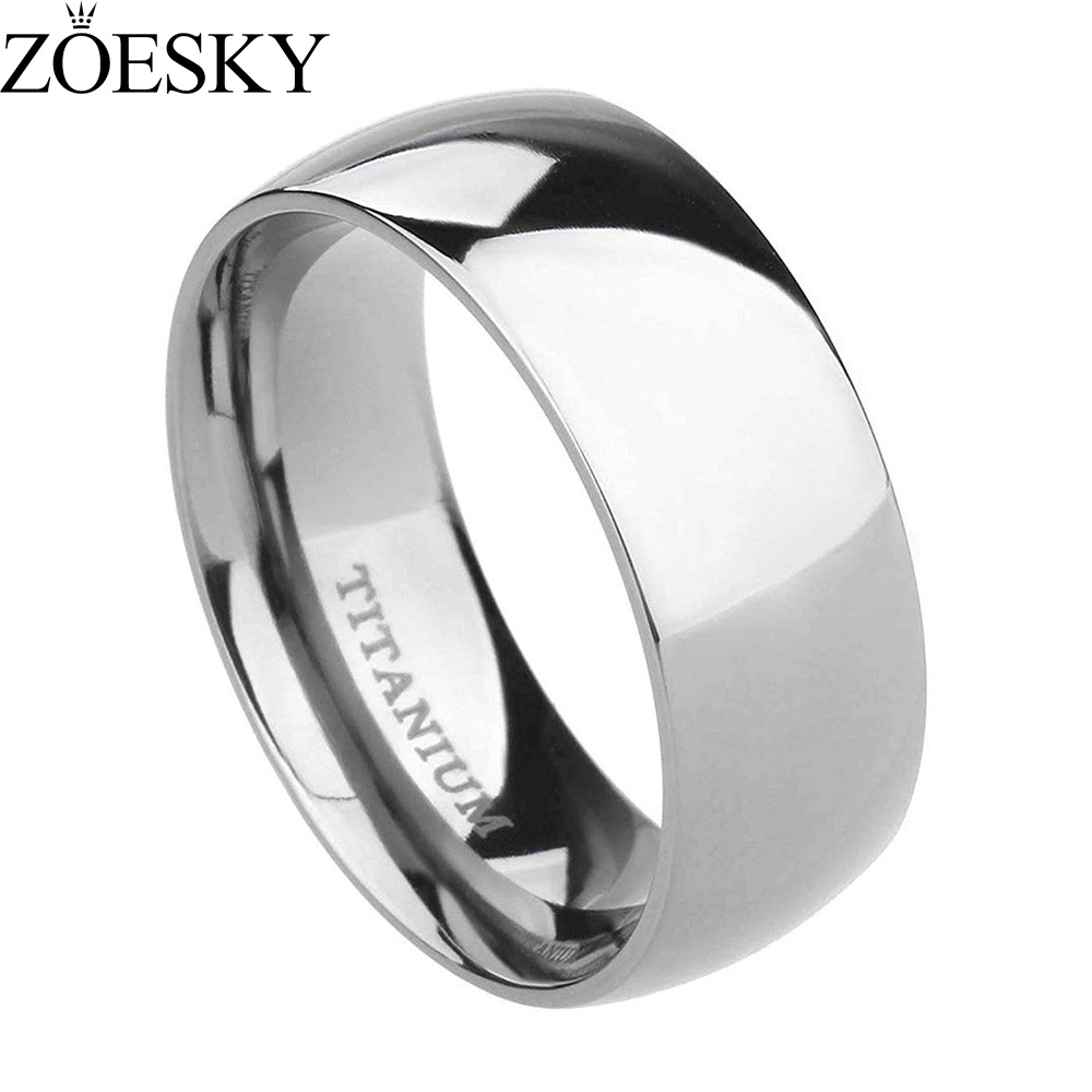 Zoesky 8mm Titan Ring Plain Dome High Polished Wedding Band Thoải Mái ...