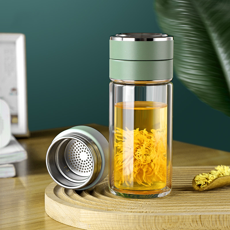 Youree Bình Thủy Tinh Đựng Trà Hai Lớp Cách Nhiệt Nhỏ Gọn 350ml Dành ...