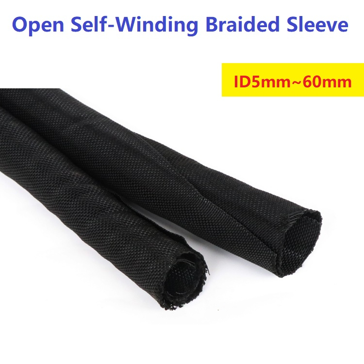 5/2/1Meter ID5mm~60mm Cable Sleeve Self Closing PET Braided Expandable ...
