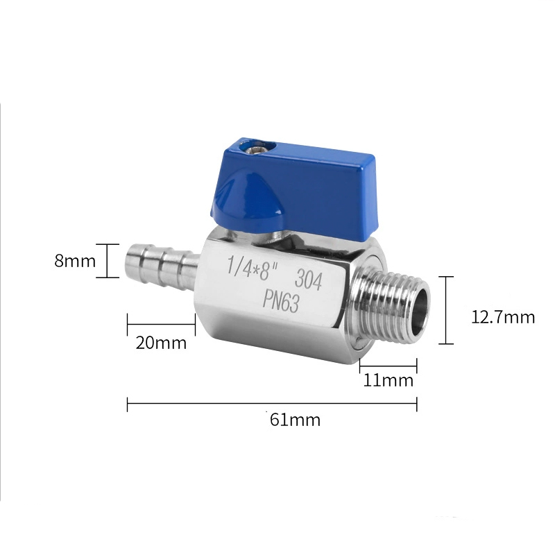 Van Bi mini 1 / 4 "3 / 8" 1 / 2 "bspt male 8 10 12mm Bằng Thép Không Gỉ ...