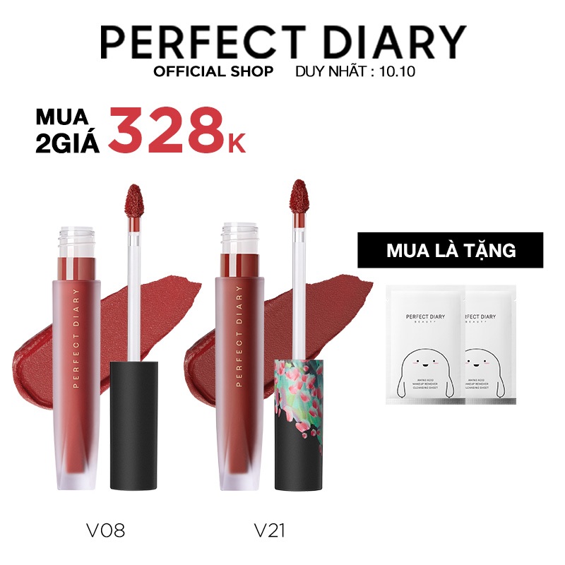 Son kem lì Perfect Diary tông màu đỏ đẹp mắt 2.5g | Shopee Việt Nam