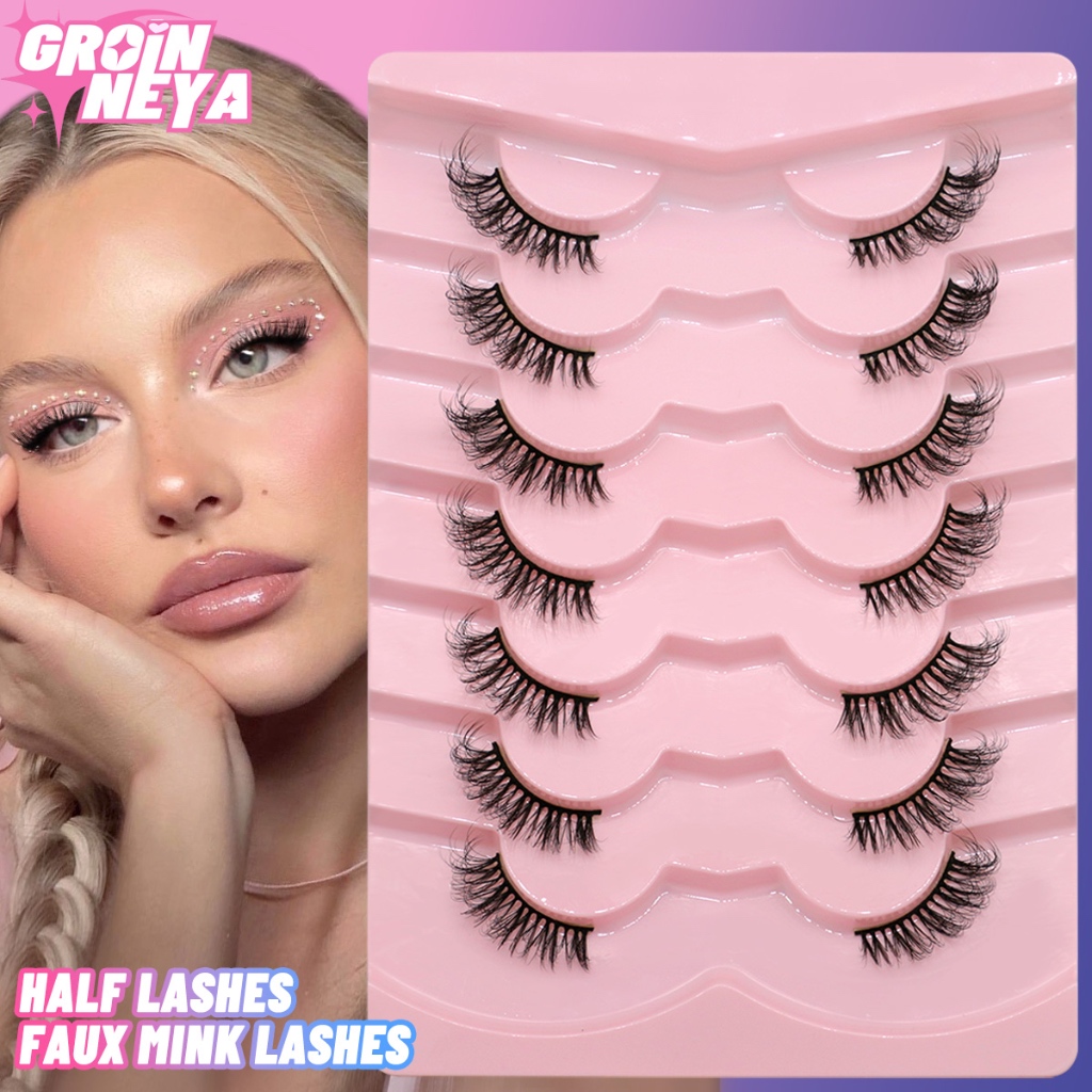 Groinneya Nửa Eey Mi 5 / 10 Cặp Lông Mi Giả Tự Nhiên Giả Chồn Mi Mèo ...