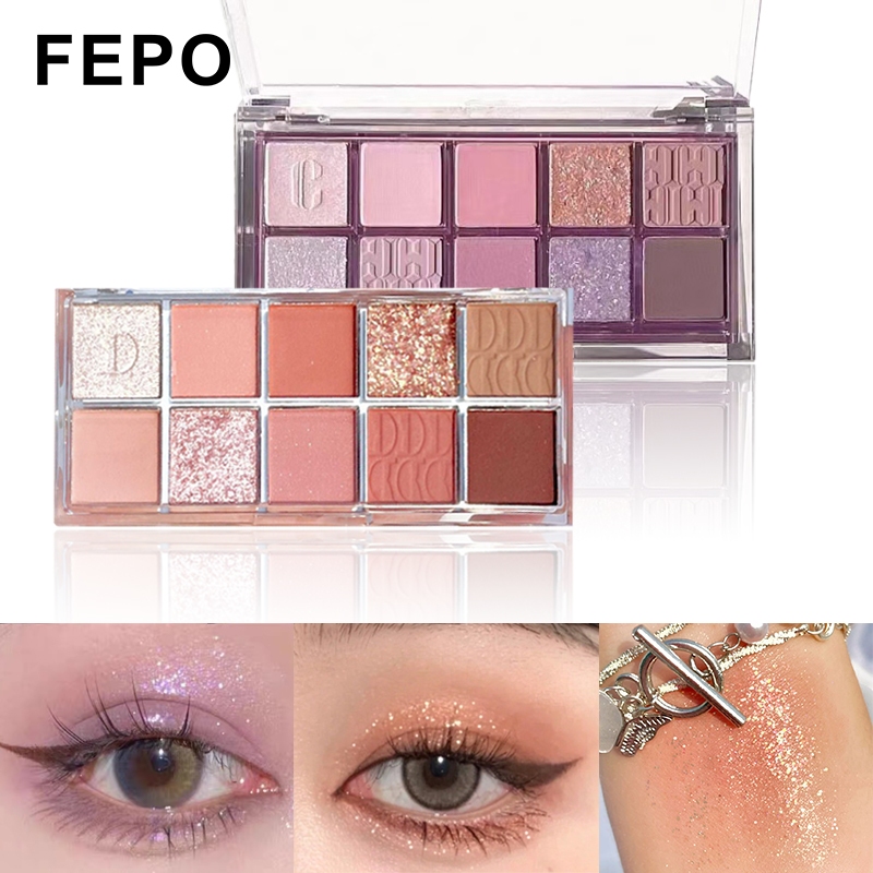 FEPO Bảng Phấn Mắt 10 Màu Lì Chống Thấm Nước Và Mồ Hôi | Shopee Việt Nam
