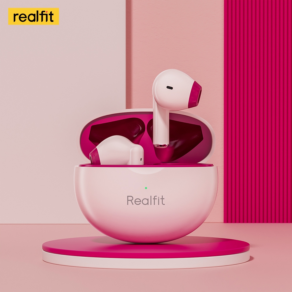 Tai nghe Bluetooth Realfit F2 Âm thanh nổi HIFI Âm trầm tuyệt vời với Mic phát lại dài 6 giờ ...