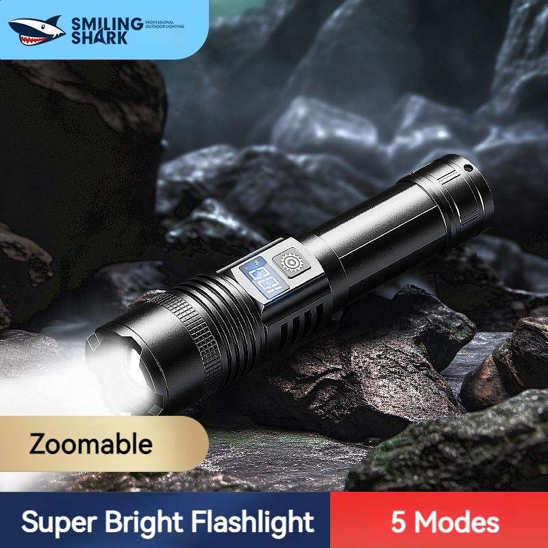 Đèn pin sạc SMILING SHARK SD8105 M60 6000LM Siêu sáng Với màn hình hiển ...