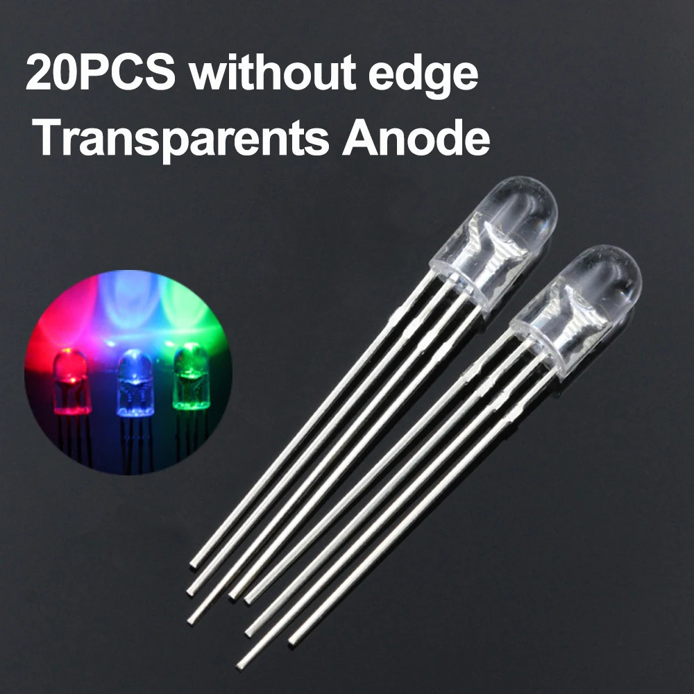 Set 20 / 100 Đi Ốt Đèn led 4pin 5mm Màu Xanh Lá / Đỏ / Xanh Dương Kiểu ...