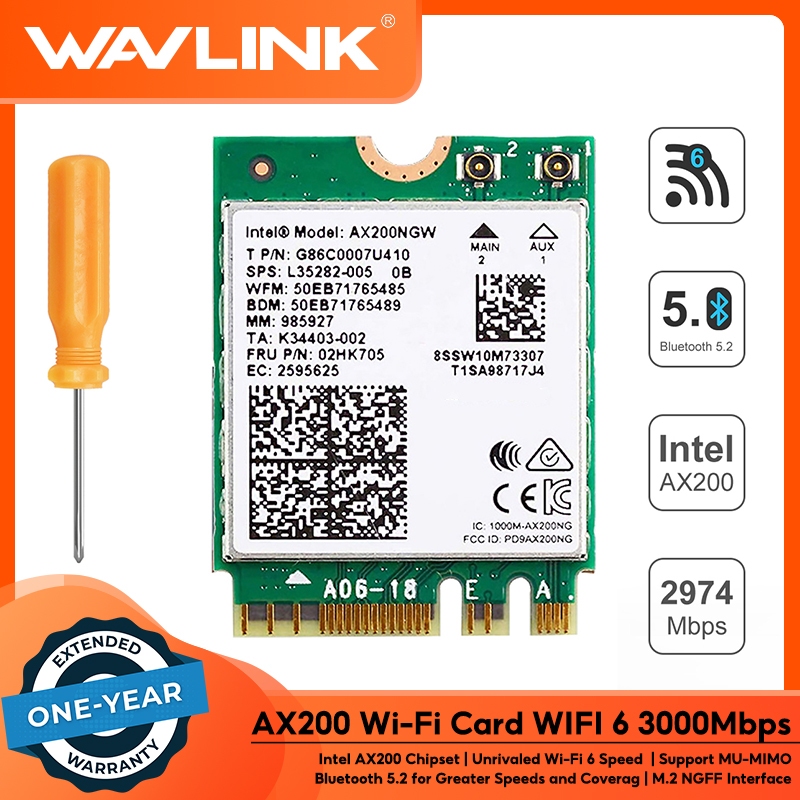 Wavlink intel ax210 wi-fi 6e Thẻ Mạng wifi 5400mbps 2.4ghz / 5ghz / 6ghz Cho laptop | Shopee ...