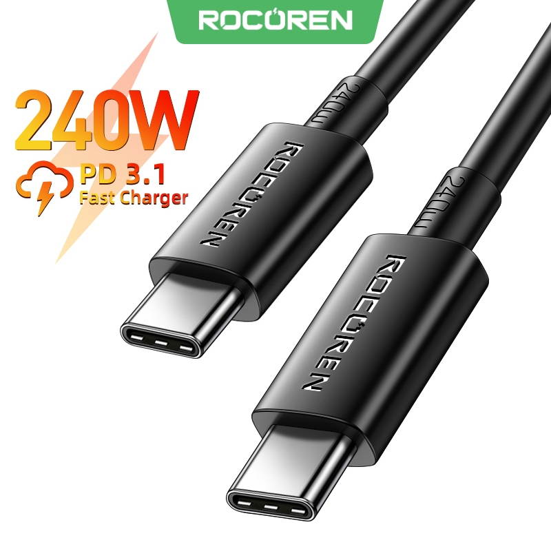 Rocoren Dây Cáp Sạc Nhanh pd 3.1 240w usb type c 100w Cho macbook pro laptop xiaomi 48v 5a ...