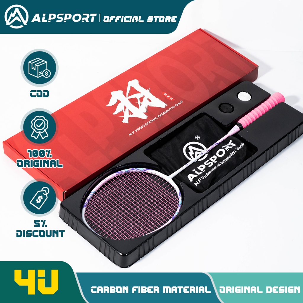 ALPSPORT New Cherry 100% Full Carbon Fiber Thiết Kế Ban Đầu Mẫu Nữ Thần Cho Nữ Vợt Cầu Lông T800 ...