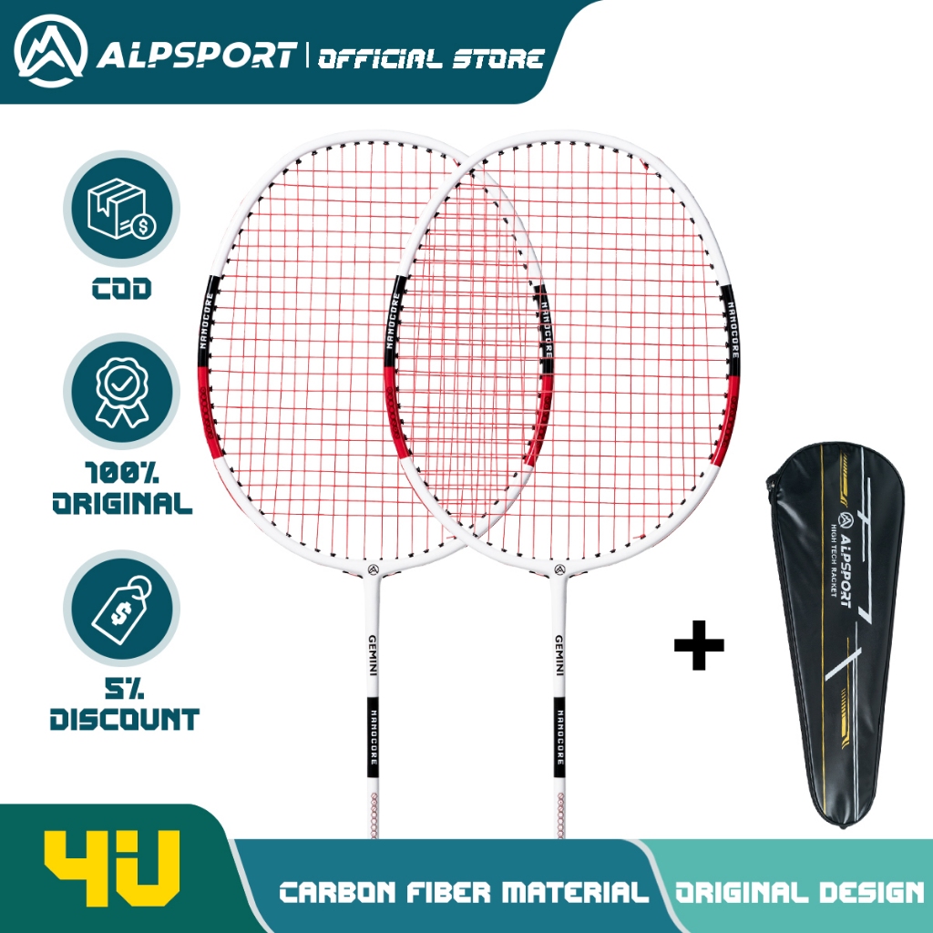 Alpsport Gemini 2 Cái 4U G5 Vợt Cầu Lông 100% Sợi Carbon Thiết Kế Ban ...