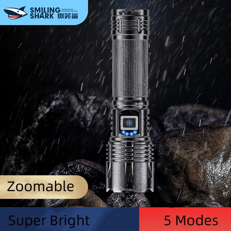 Đèn pin Led SMILING SHARK SD7121 siêu sáng M60 6000LM Phóng to 26650 ...