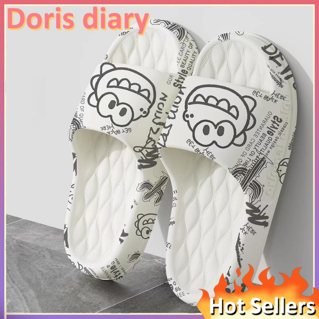 【Doris diary】Dép Mềm Chống Trượt Chống Mài Mòn Phong Cách graffiti Hàn ...