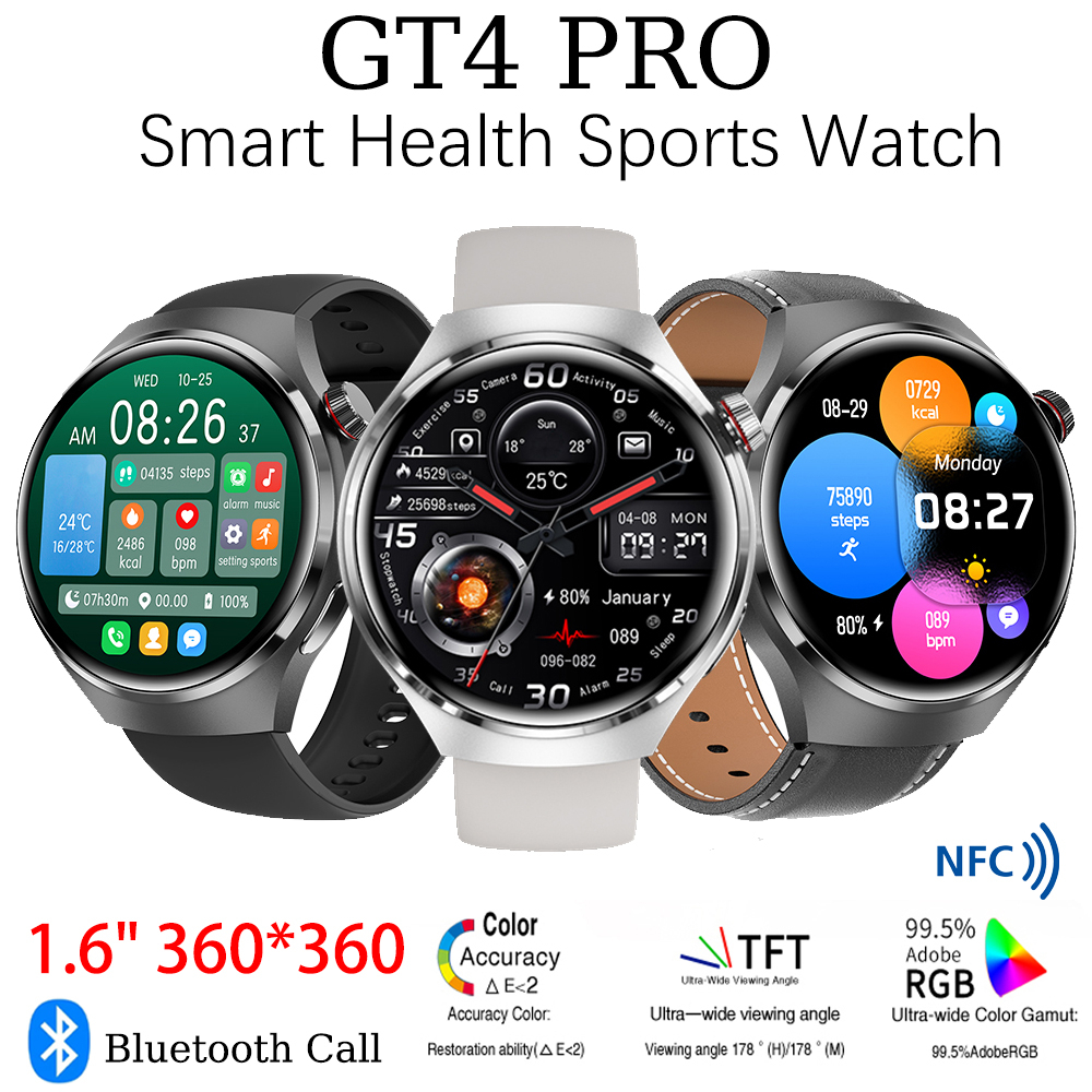 Đồng Hồ Thông Minh gt4 pro 360 * 360 hd Kết Nối bluetooth nfc ip68 2023 ...